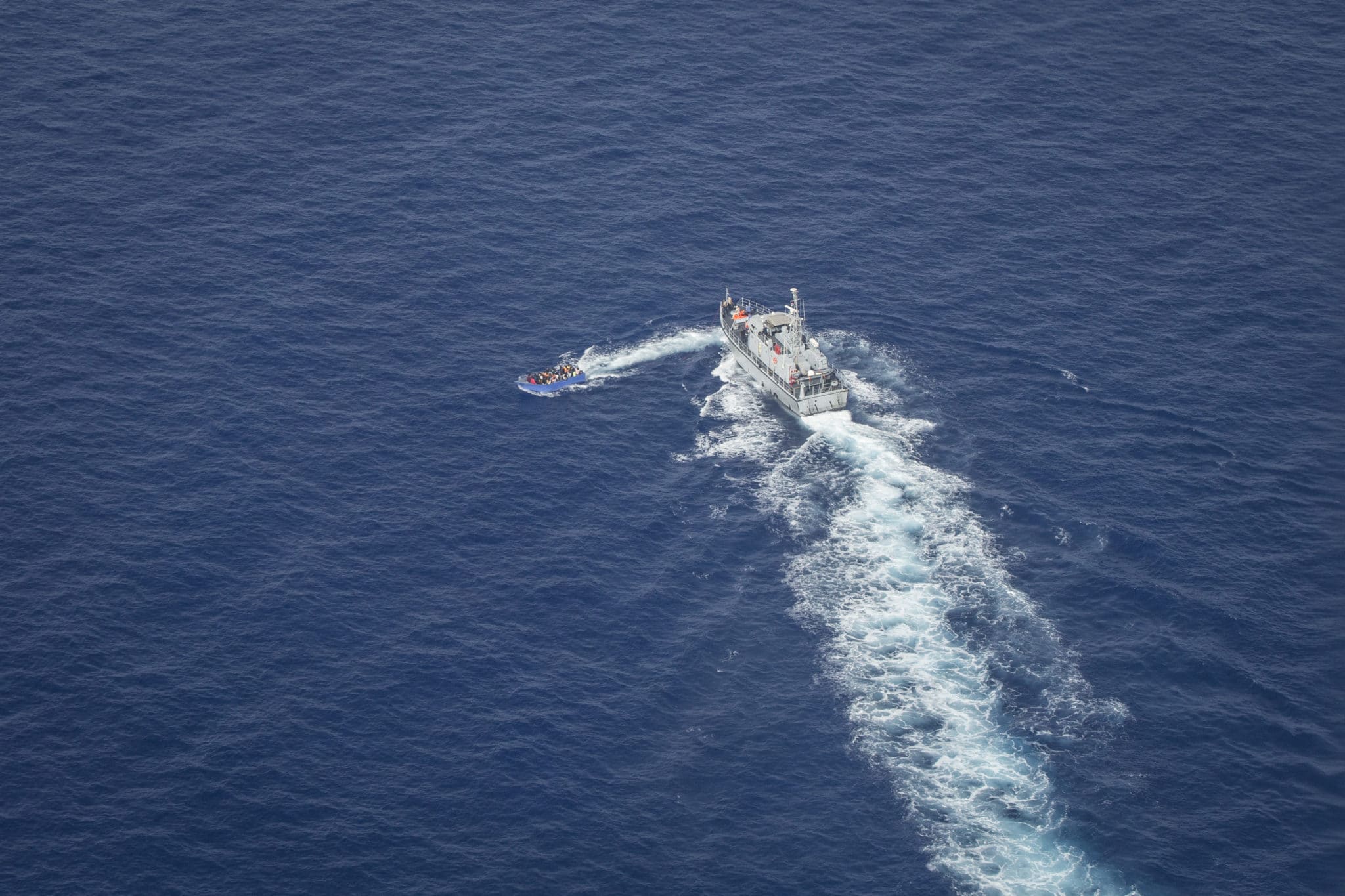 So-called Libyan Coast Guard firing shots at migrant boat in distress ...